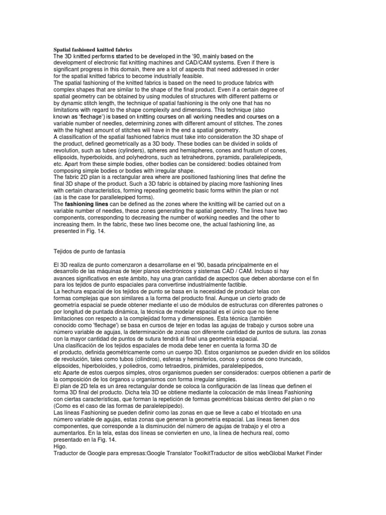 Spatial Fashioned Knitted Fabrics Flechage | PDF | Knitting | Shape