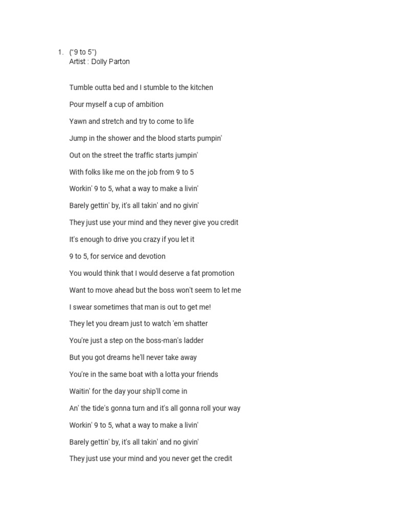Musical Lyrics | PDF | Leisure
