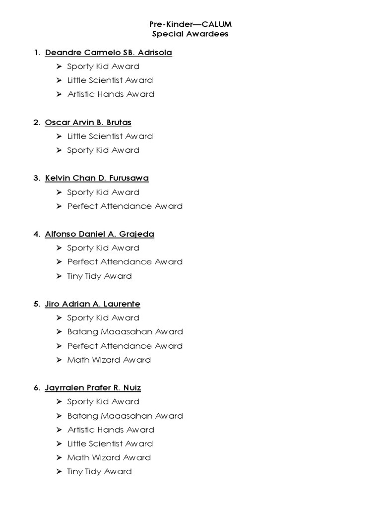 Recognition 3rd Quarter 2018 2019 | PDF