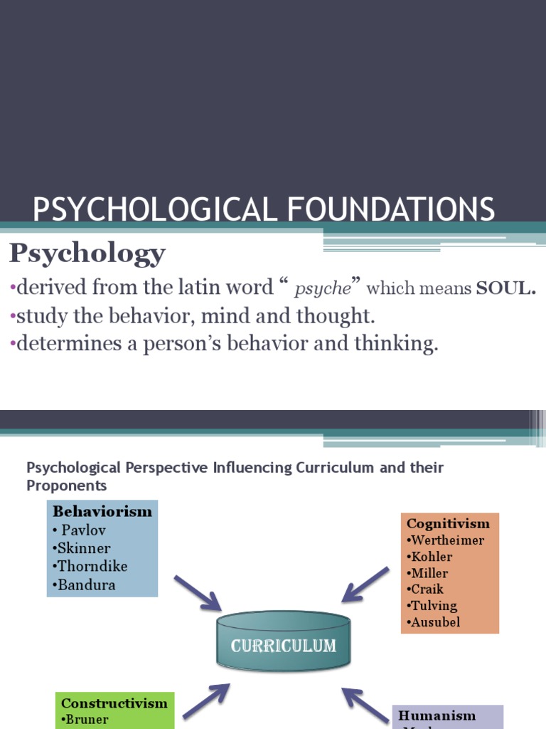 Psychological Foundation | PDF | Psychology | Constructivism ...
