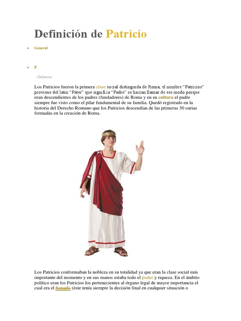 Definición y derechos de los patricios romanos | PDF | Justicia ...