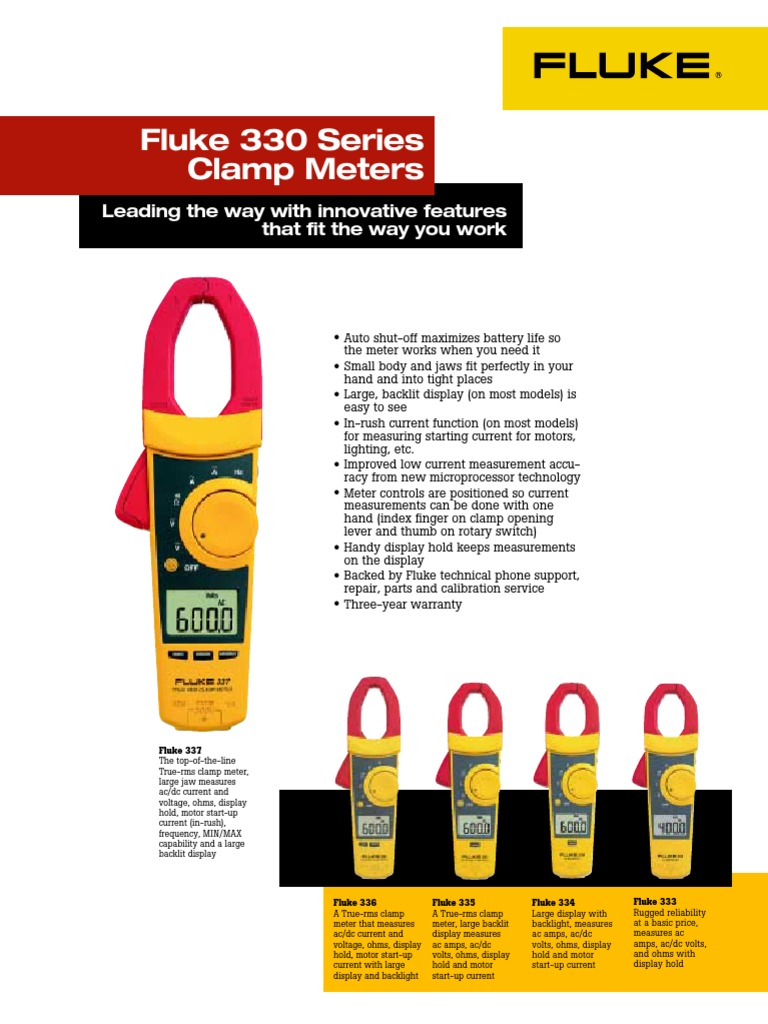 Data Sheet Fluke 336 | PDF | Backlight | Electrical Engineering