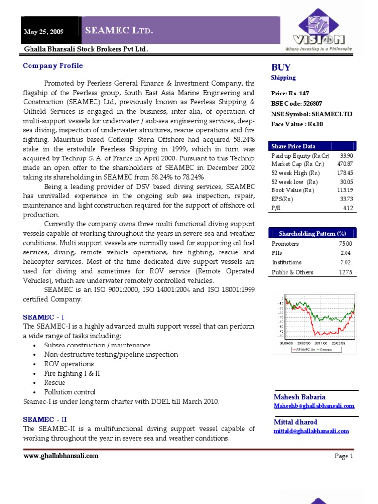 Seamec LTD | PDF | Subsea (Technology) | Petroleum