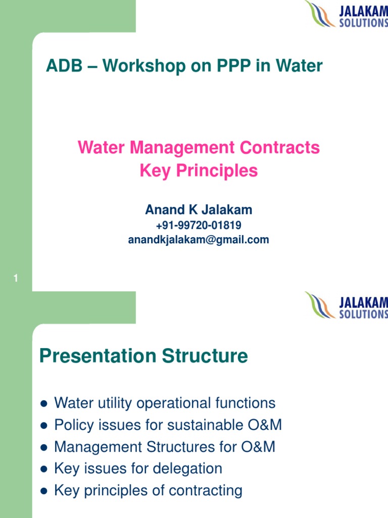 Key Principles of PPP in Water Management | PDF | Subsidy | Public ...