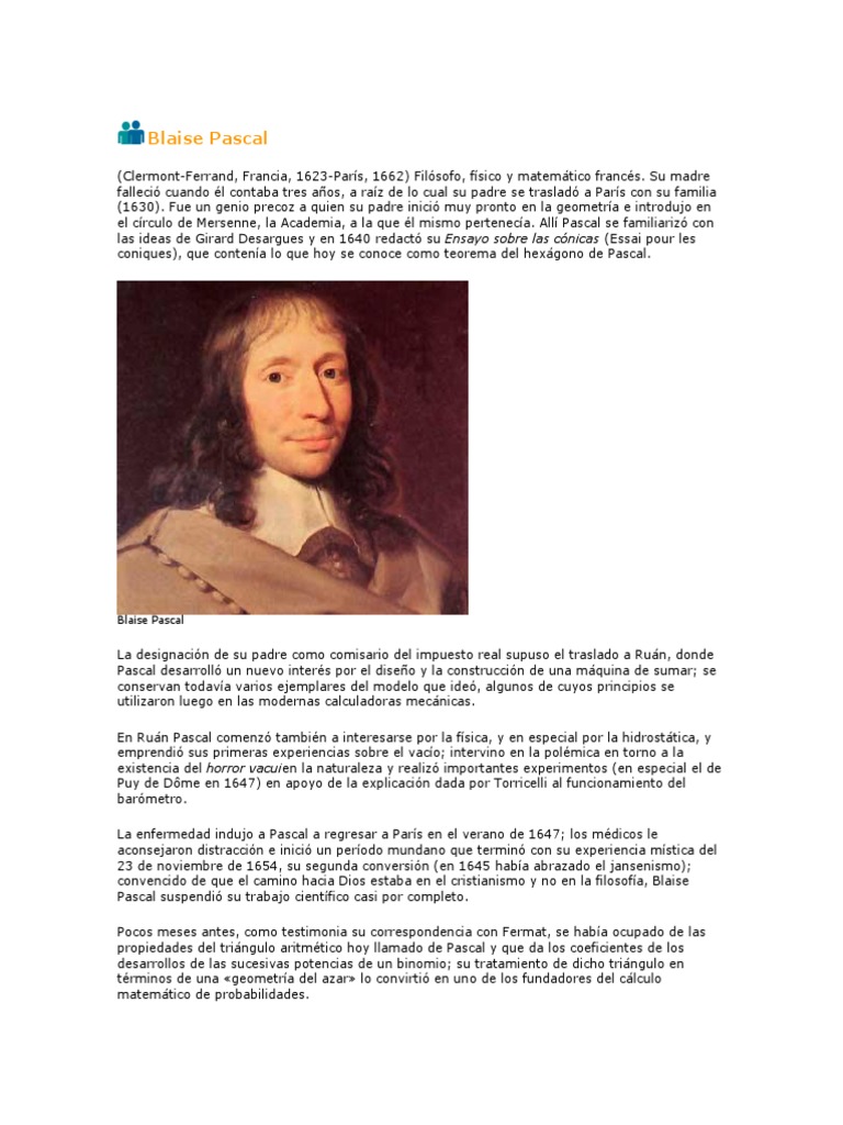 Blaise Pascal | PDF | Epistemología | Science