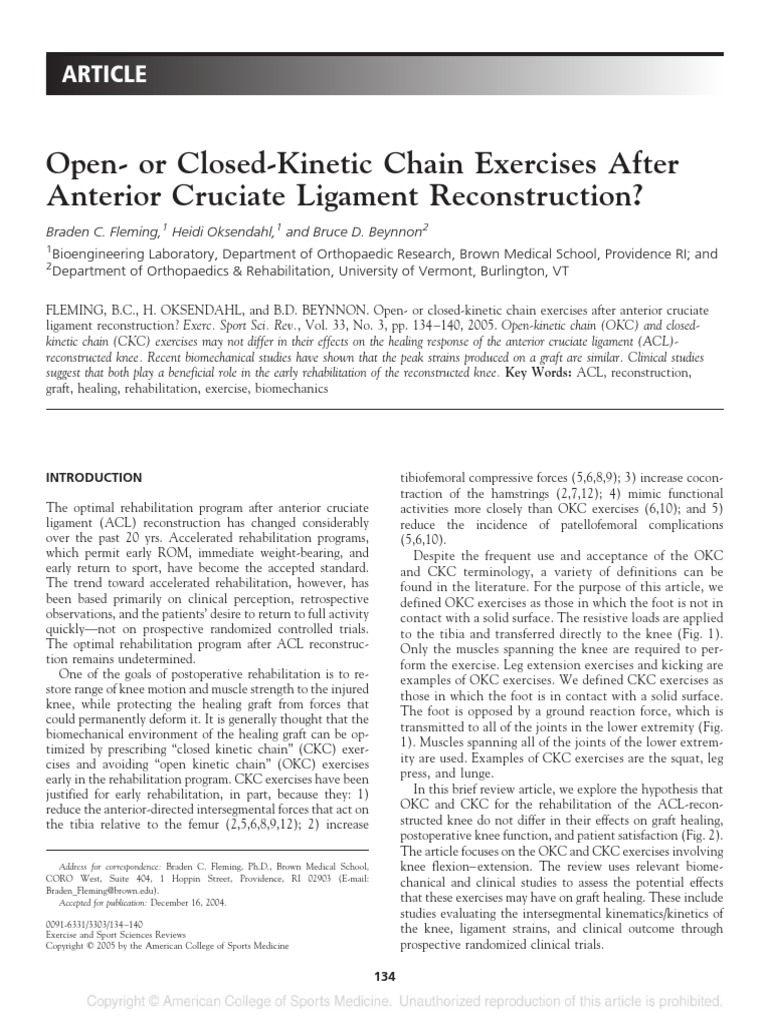 Closed Chain Exercises Pdf: Open Kinetic Chain Exercises – IRMT