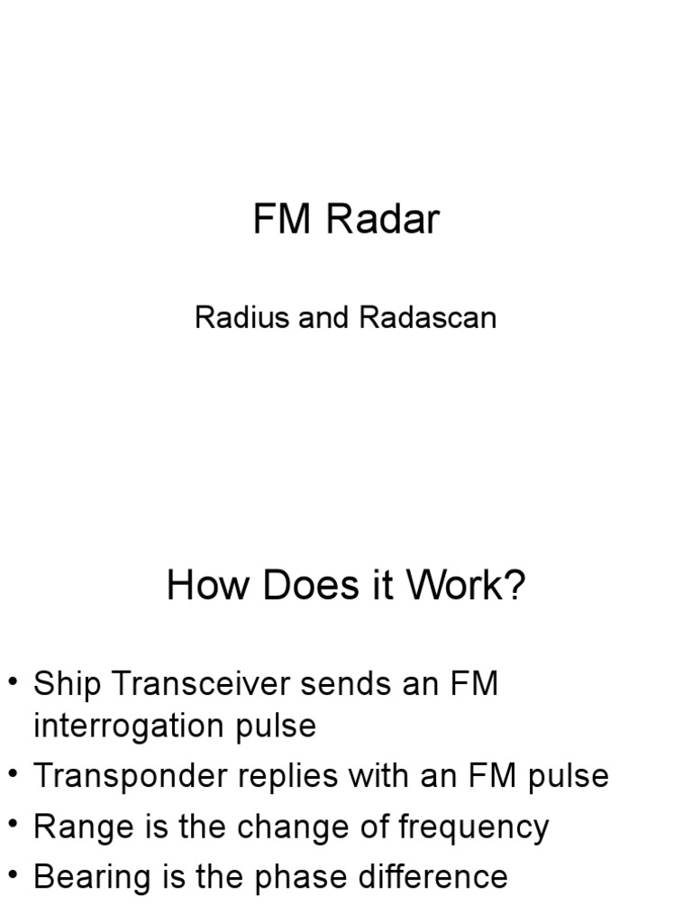 FM Radar: Radius and Radascan | PDF