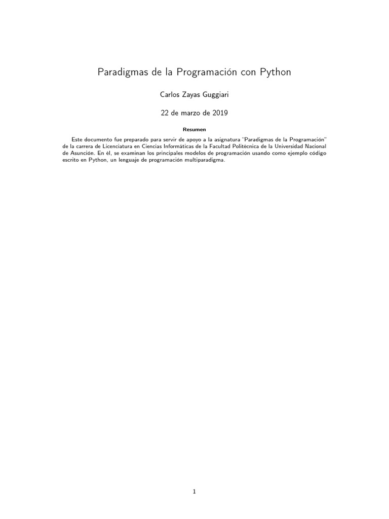 Paradigmas de Programación Con Python | PDF | Lenguaje de programación | Objeto (informática)