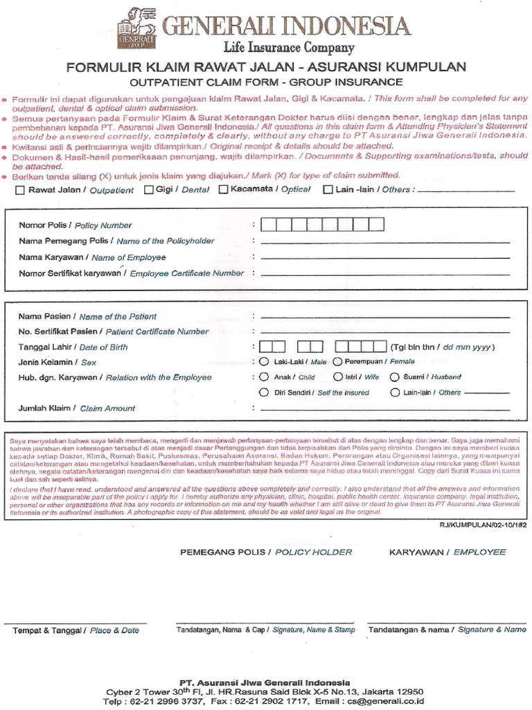 Formulir Klaim Rawat Jalan | PDF