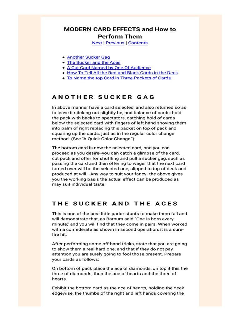MODERN CARD EFFECTS and How To Perform Them Page 3 | PDF | Consumer ...