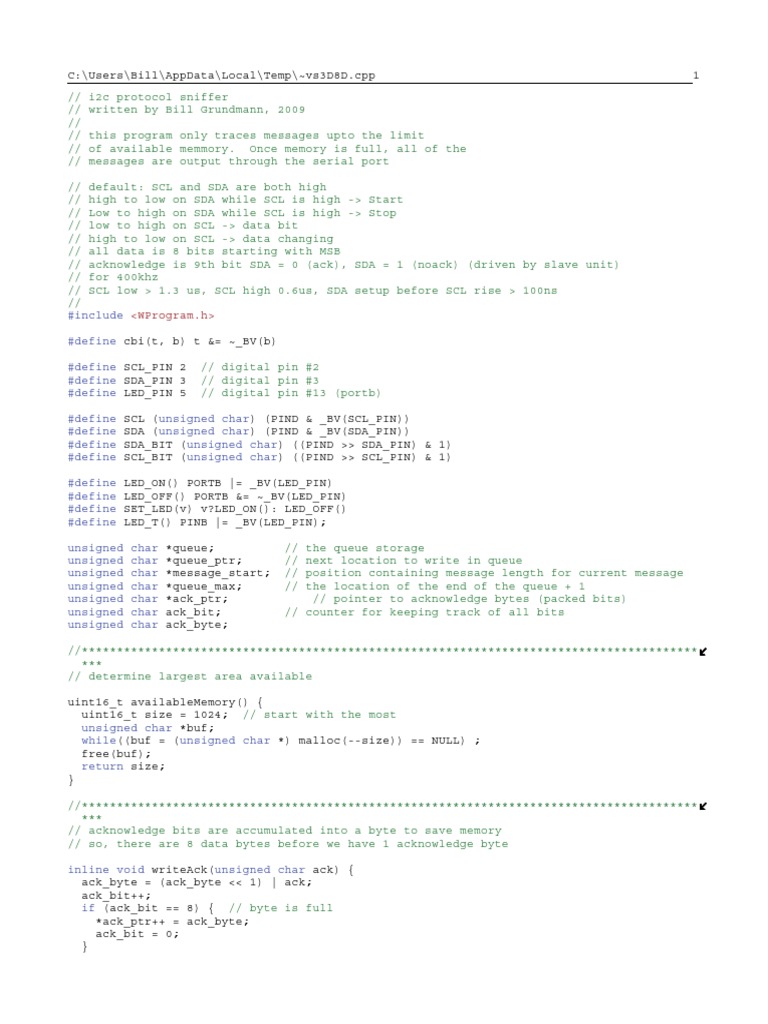 I2c Sniffer2 | PDF | Integer (Computer Science) | Computer Programming