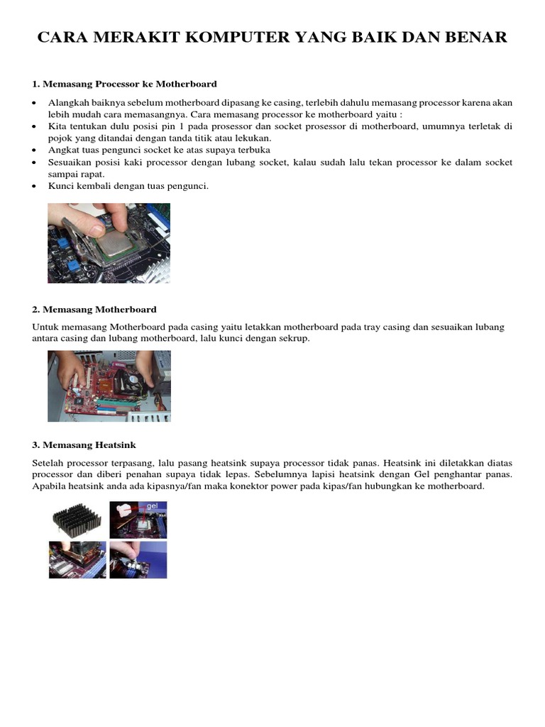 Panduan Merakit Komputer Lengkap | PDF