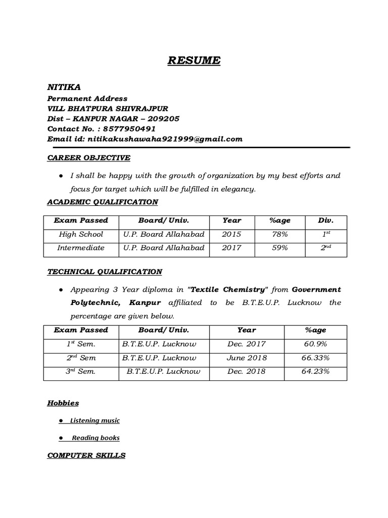 Resume: Nitika | PDF