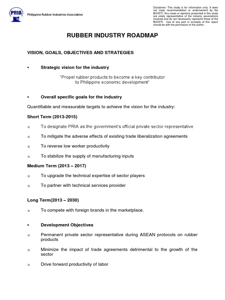 Rubber Industry Roadmap | Download Free PDF | Plastic | Tire