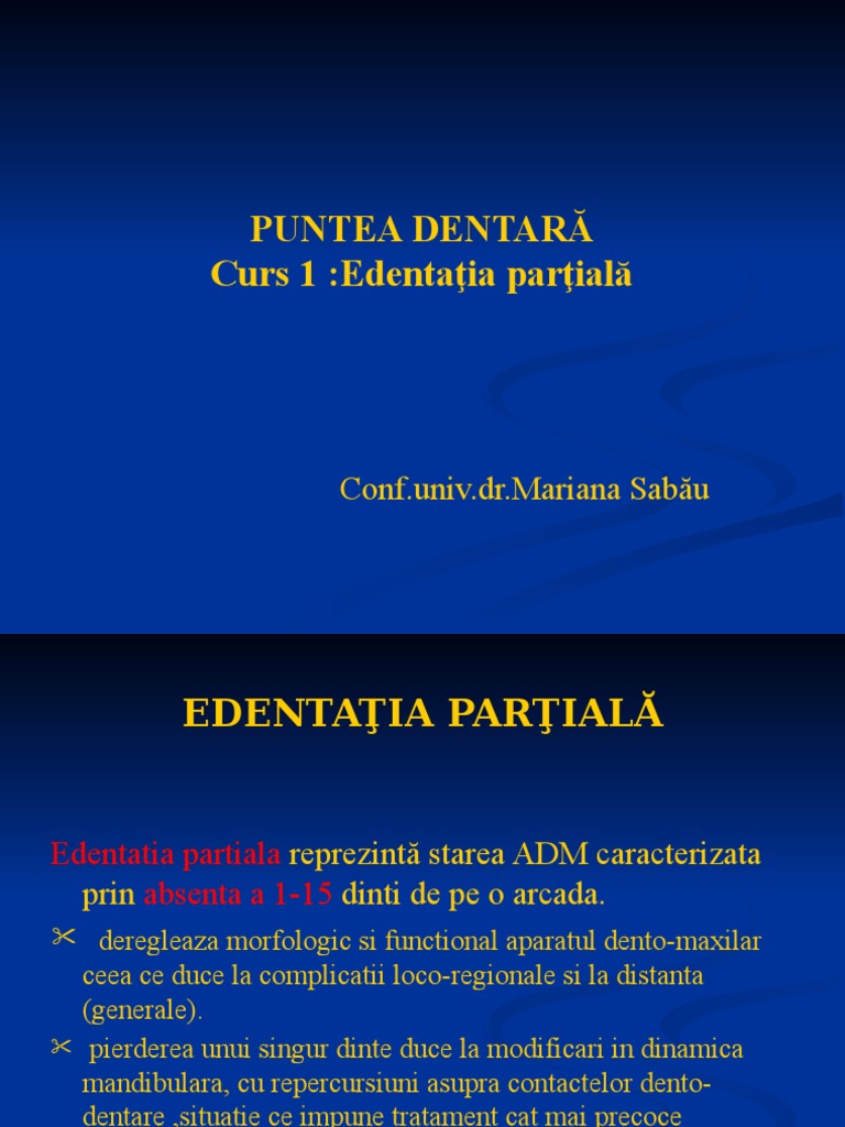 Clasificari Edentatie Partiale | PDF