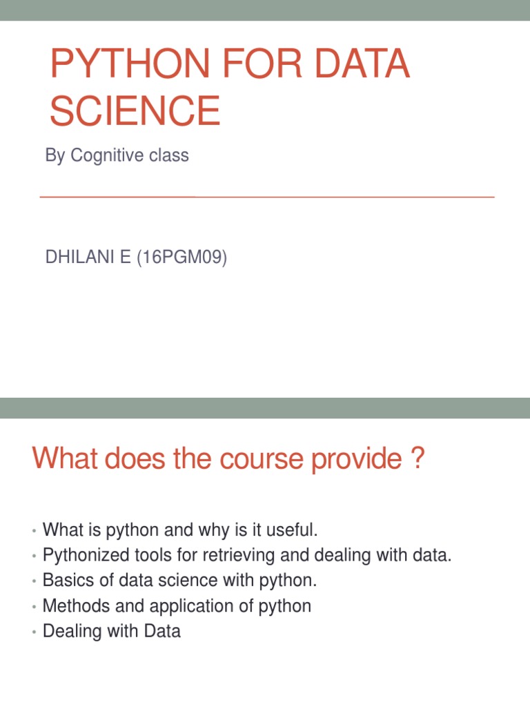 Data Science With Python | PDF