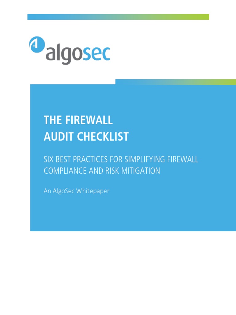 Firewall Audit Checklist WEB | PDF | Information Security | Regulatory ...