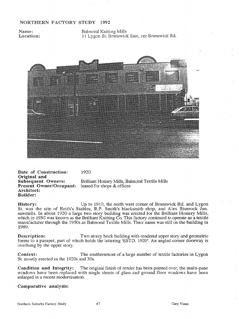 Northern Suburbs Factory Study | PDF | Factory | Buildings And Structures
