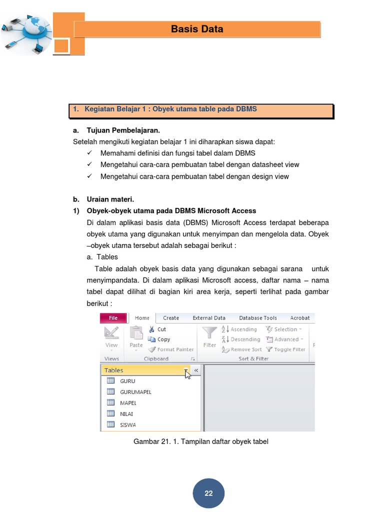 3.8. Kegiatan Belajar 1 - Obyek Utama Tabel Pada DBMS | PDF