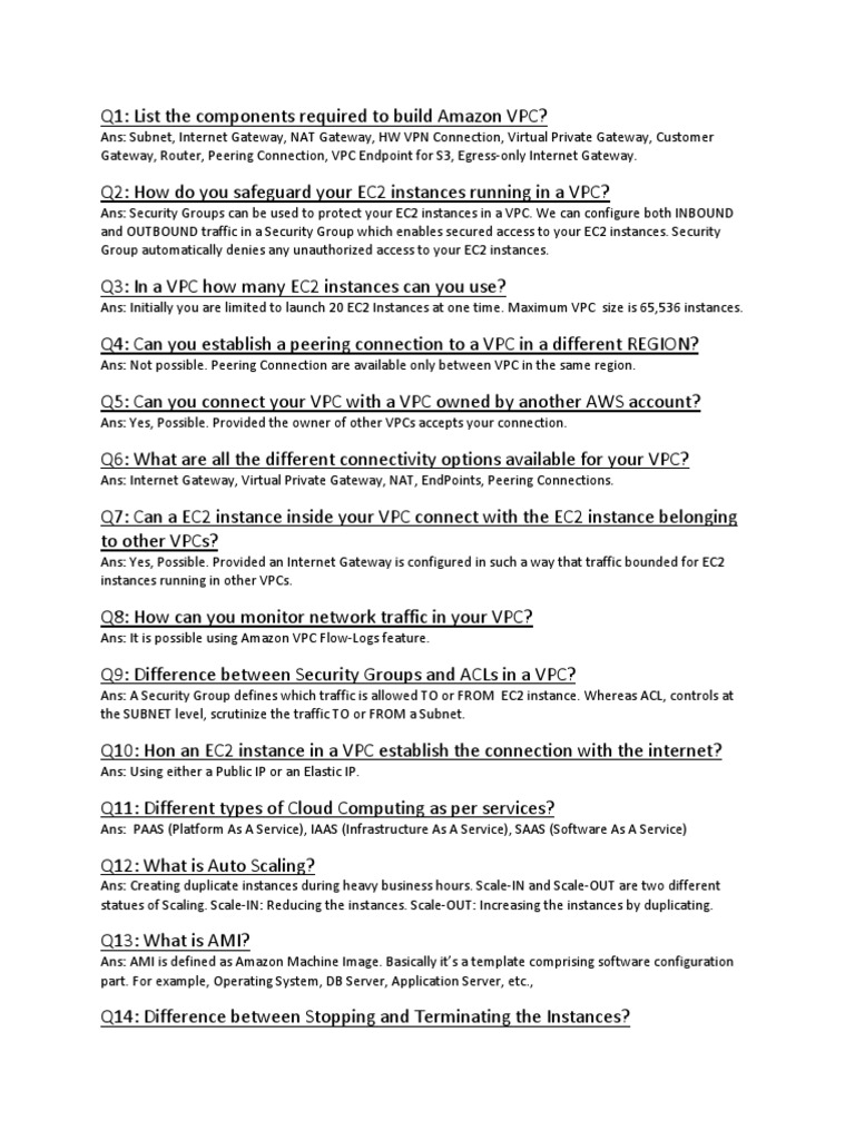 AWS Interview 250 Questions | PDF | Amazon Web Services | Cloud Computing