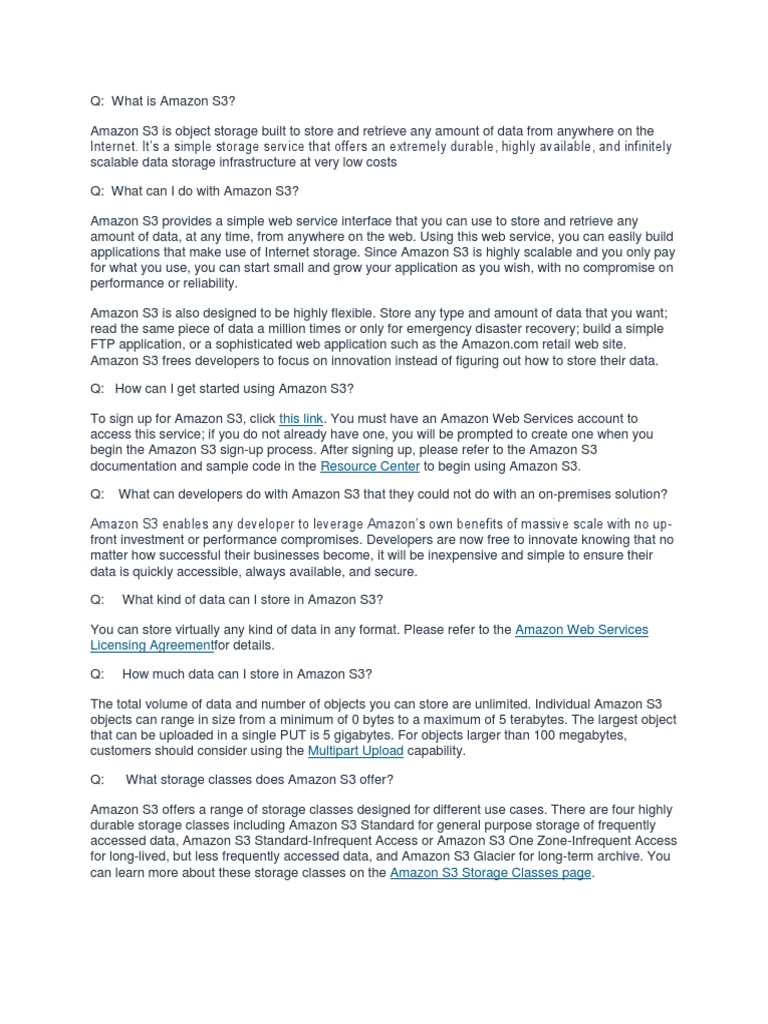 S3 Faq's | PDF | Amazon Web Services | Encryption