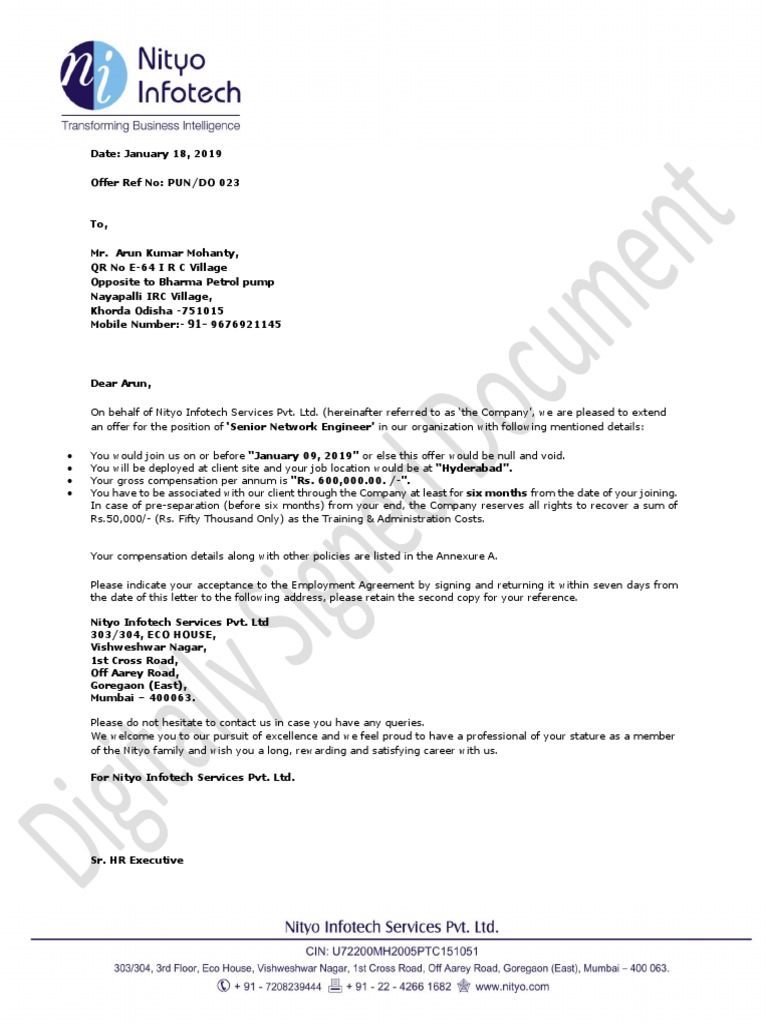 Appointment Letter(1) | Confidentiality | Insurance