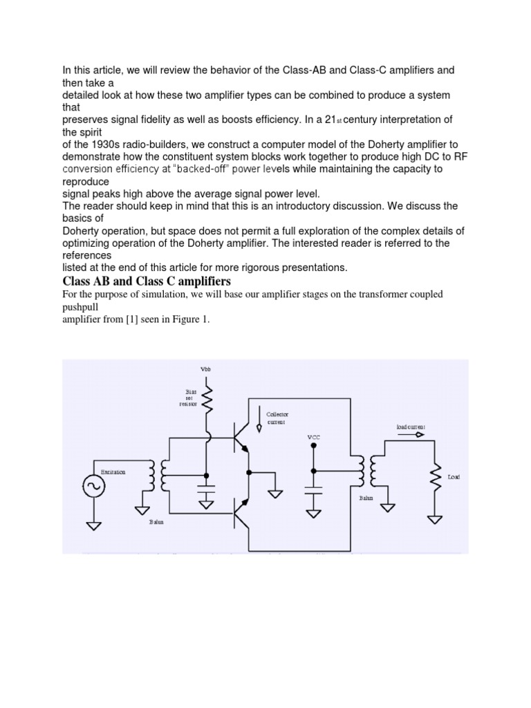 Class AB and Class C Amplifiers | PDF