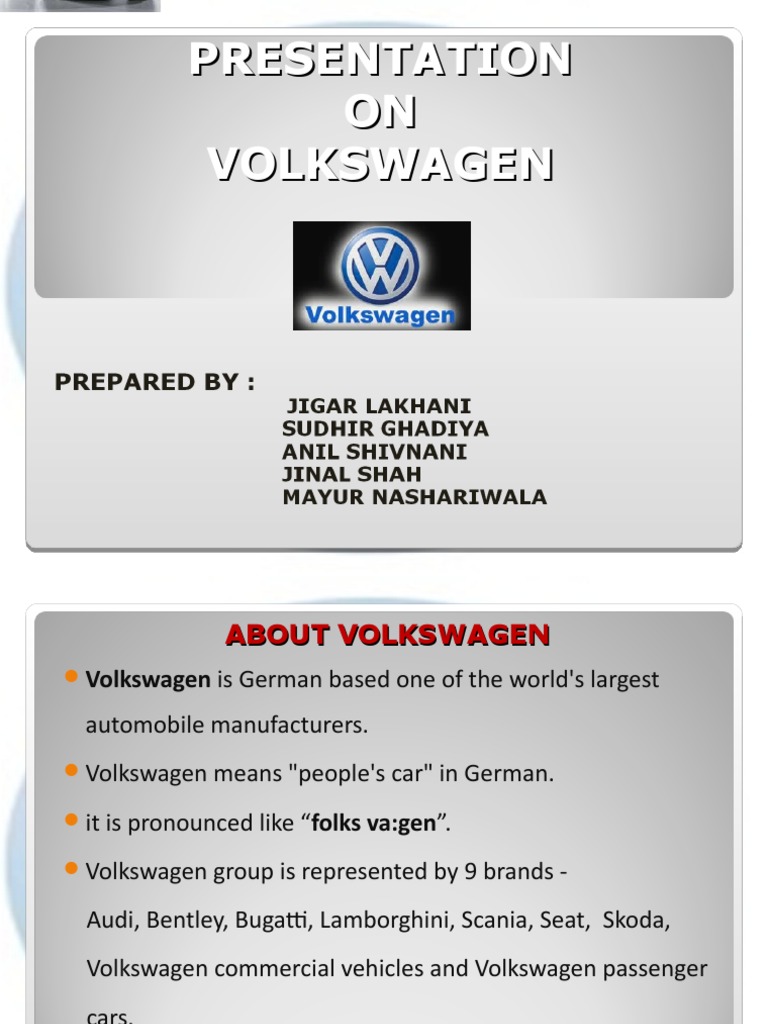 Presentation On Volkswagen | PDF | Volkswagen | Volkswagen Group