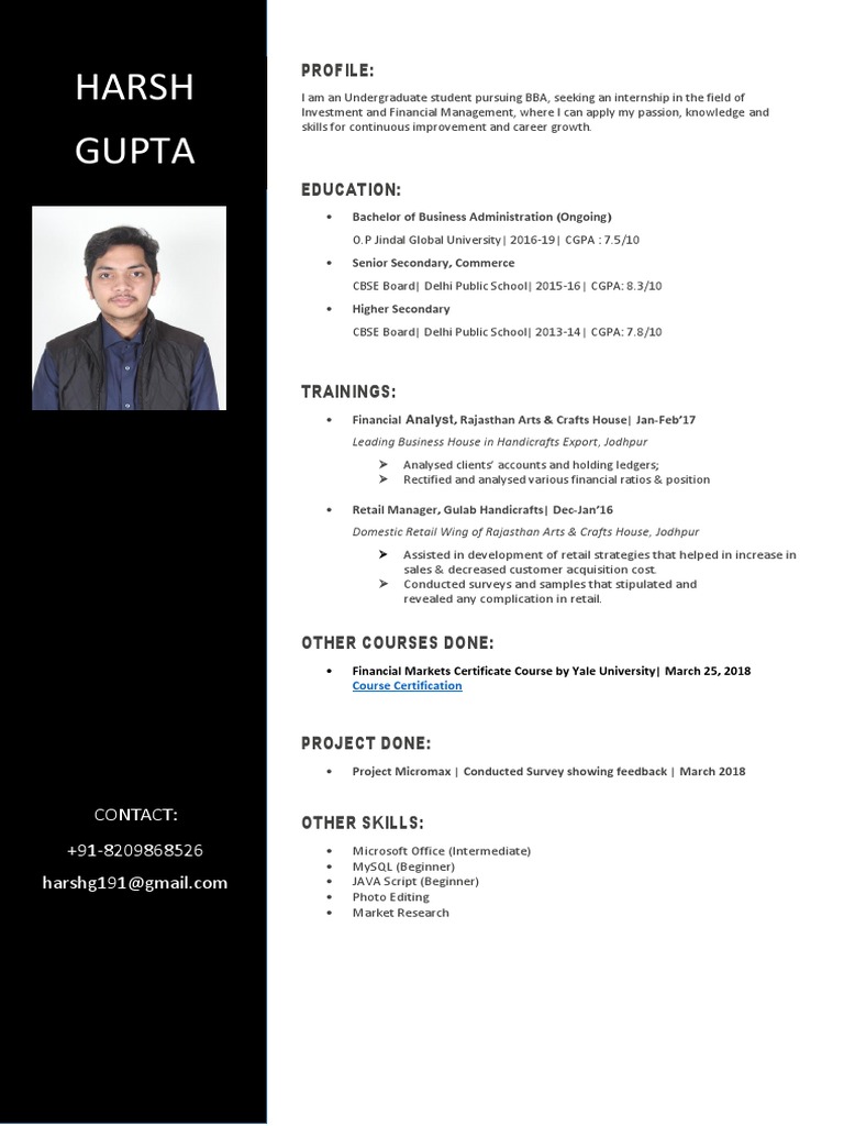 Harsh Gupta CV | PDF