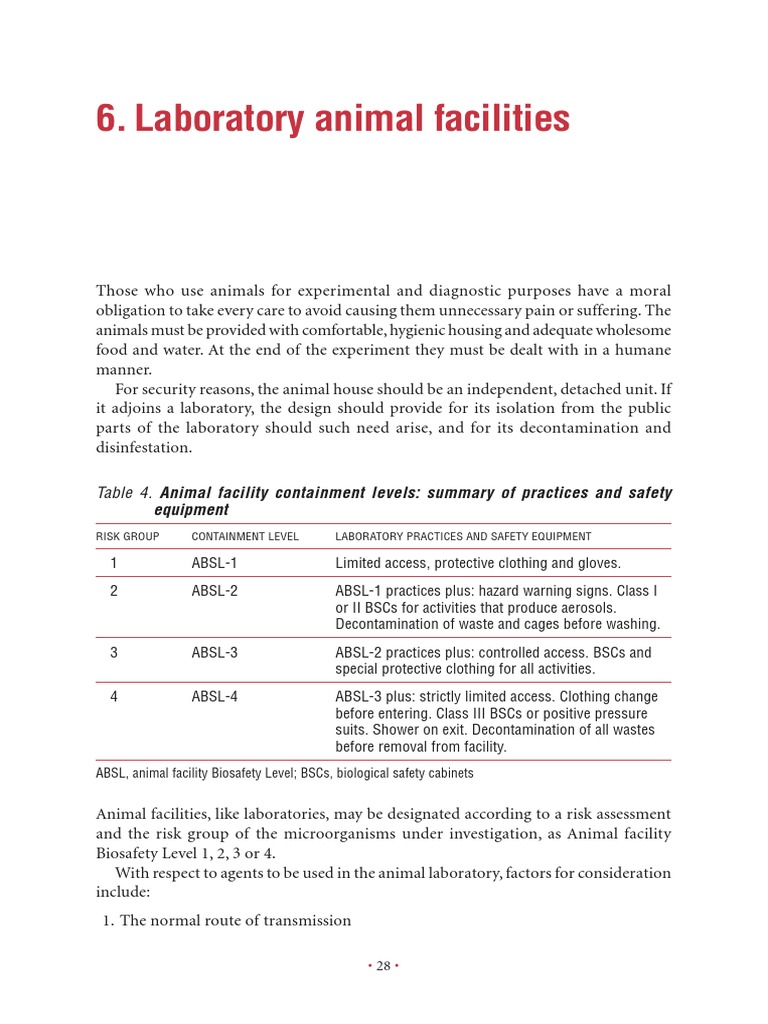 Laboratory Animal Facilities: Equipment | PDF | Prevention | Medical ...