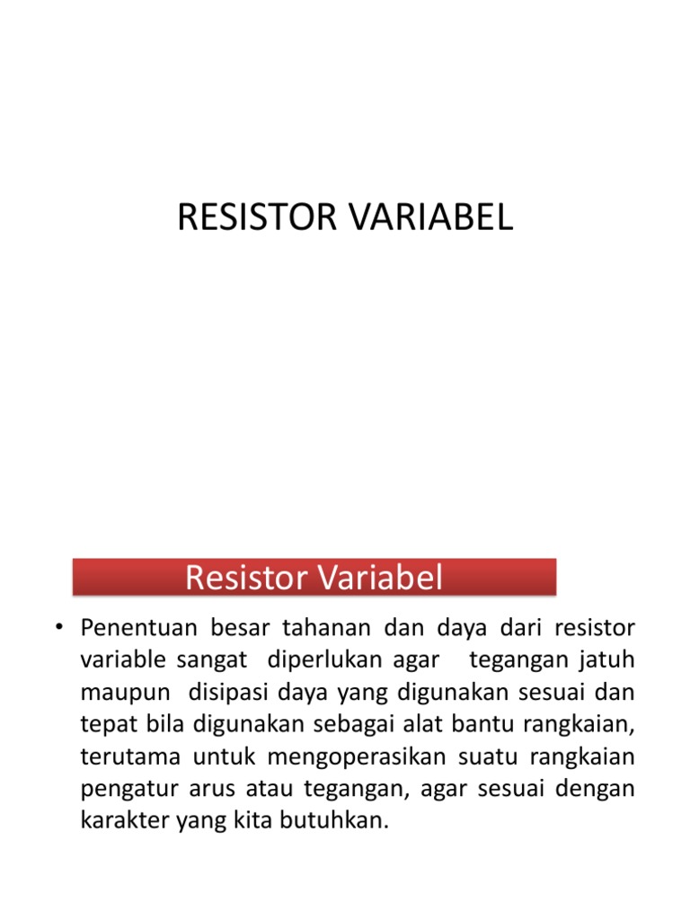 Resistor Variabel | PDF