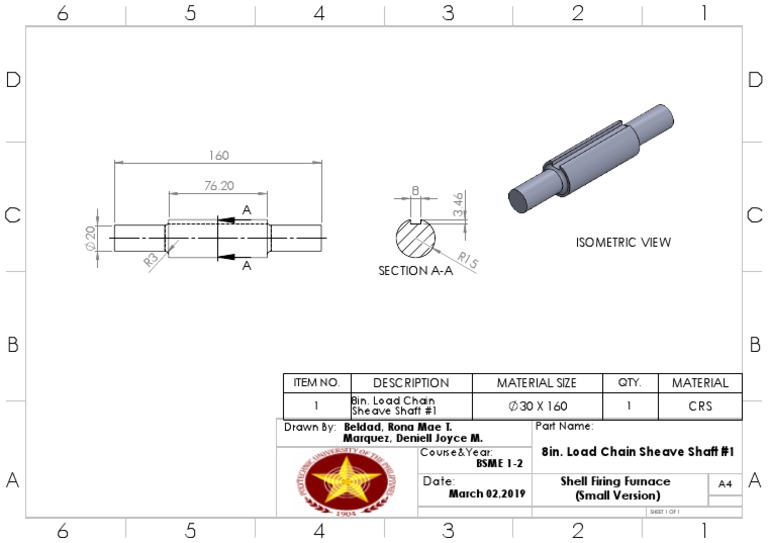 8in. Load Chain Sheave Shaft #1 | PDF