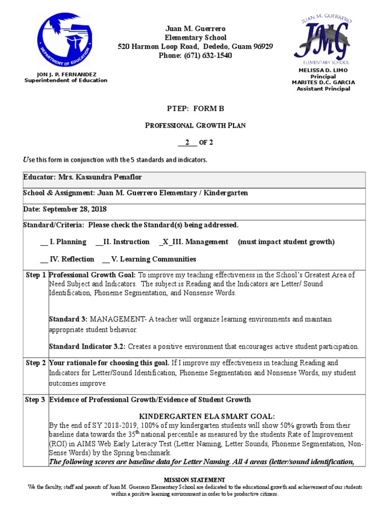 Ptep - Form B 3 | PDF | Teachers | Curriculum