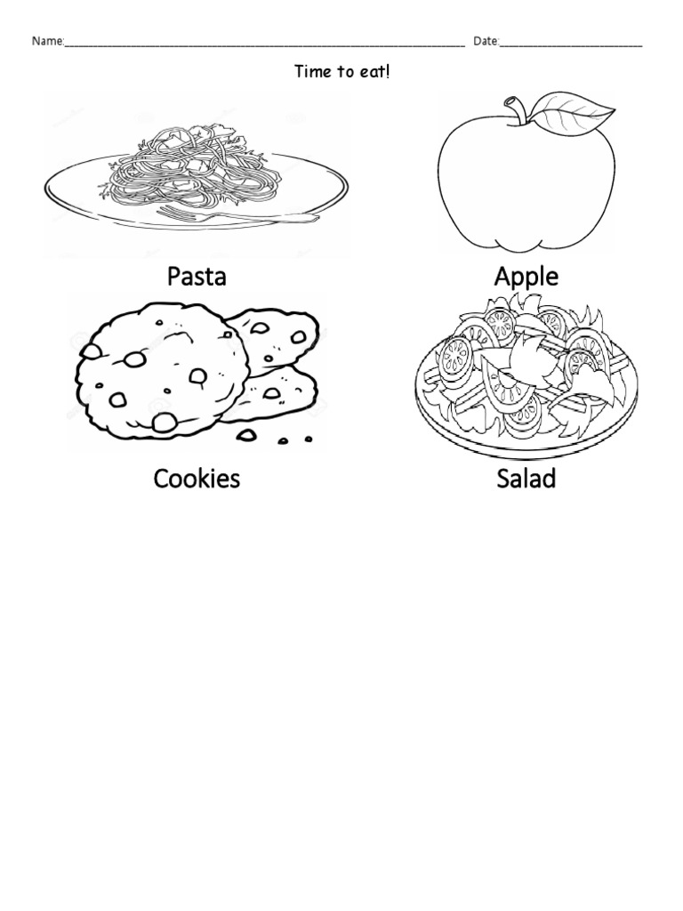 Time To Eat - Worksheet 1 | PDF