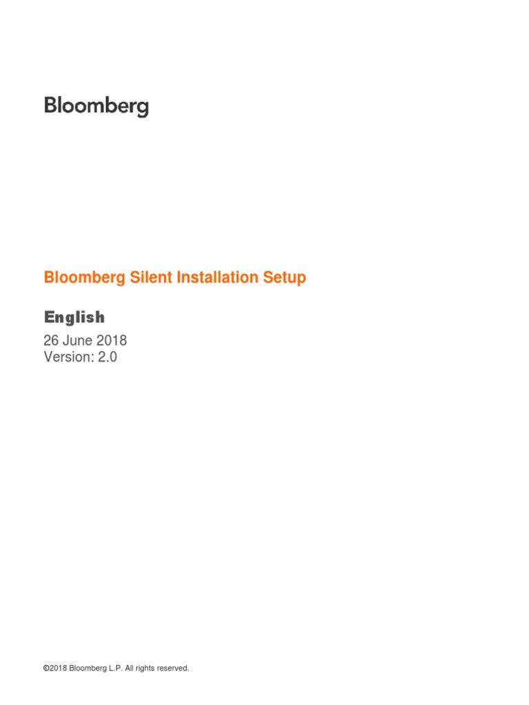 Bloomberg Silent Install | PDF | Installation (Computer Programs ...