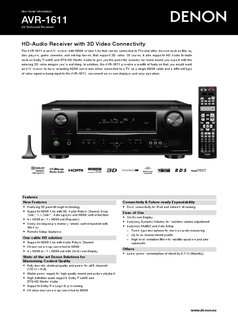 Avr 161 PDF | PDF | Hdmi | Video
