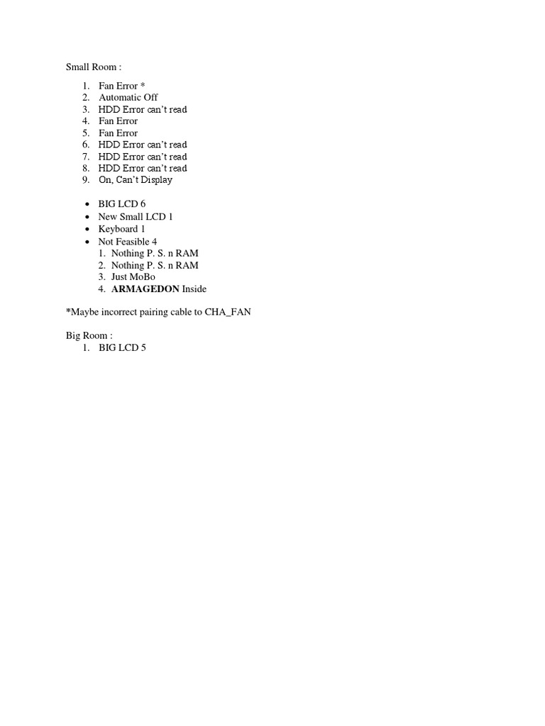 Maybe Incorrect Pairing Cable To CHA - FAN | PDF
