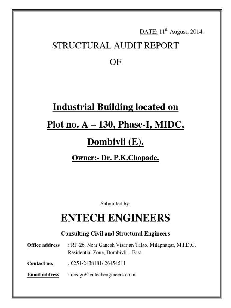 Structural Audit Report | PDF | Plaster | Concrete