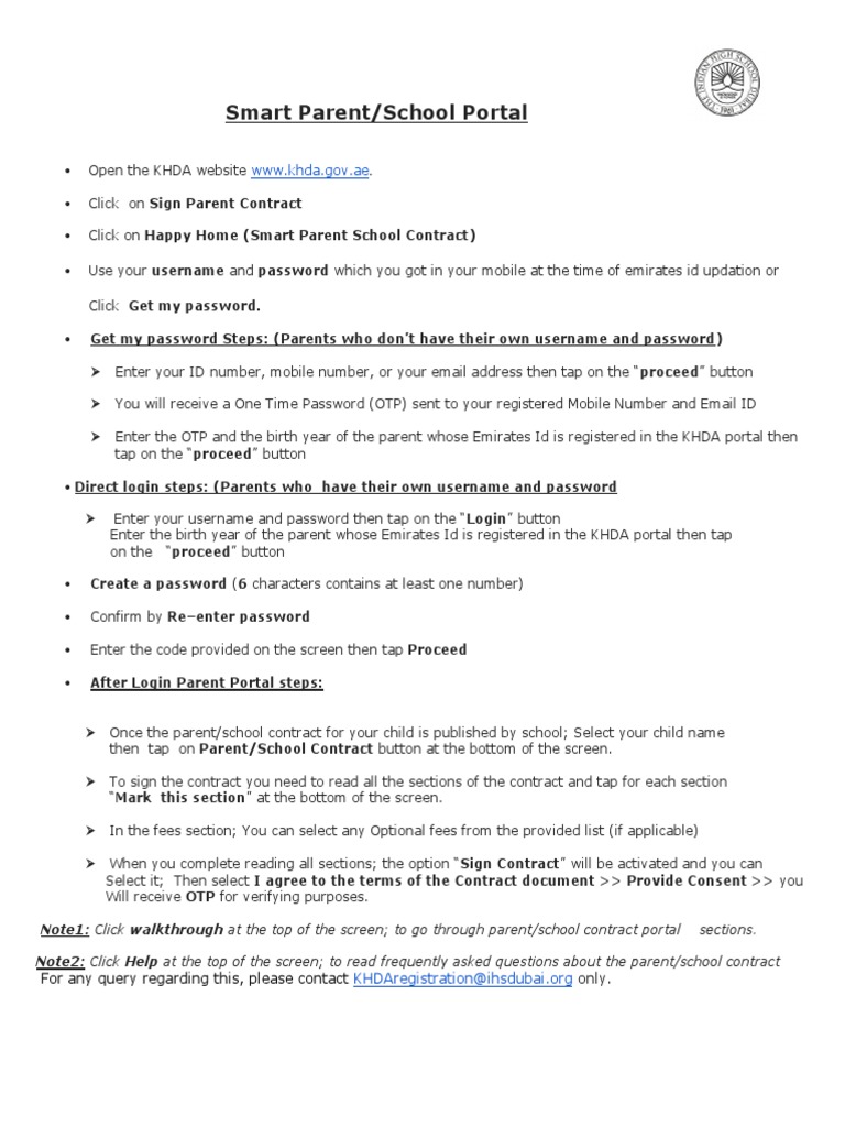 KHDA Parent Portal Login Guide | PDF