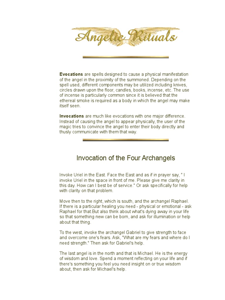 Angelic Rituals | Download Free PDF | Angel | Michael (Archangel)