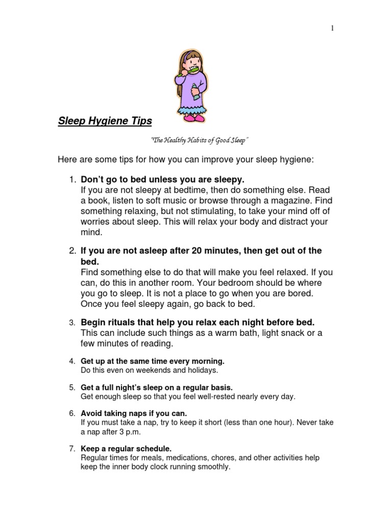 Sleep Hygiene Tips PDF | PDF | Sleep | Animal Physiology