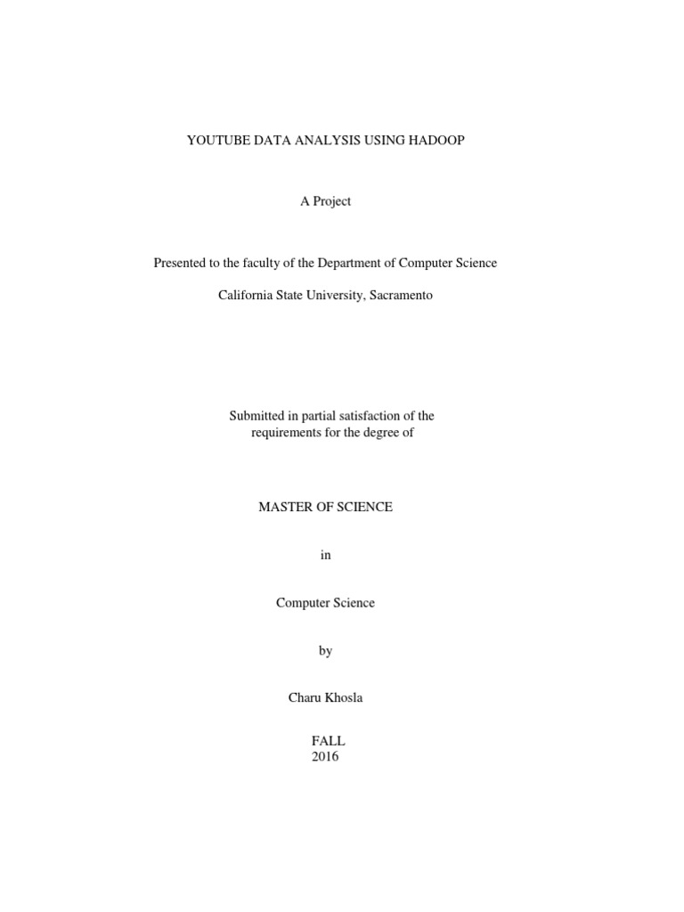 Youtube Data Analysis Using Hadoop Download Free Pdf Apache Hadoop Big Data
