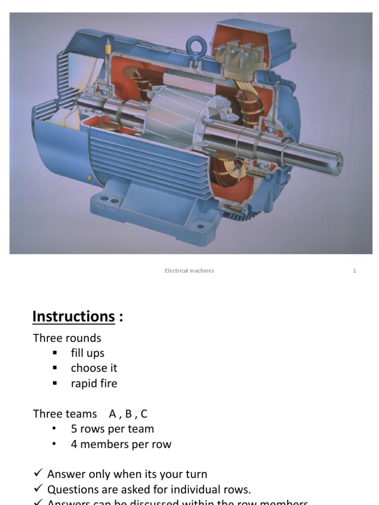 Quiz 1 | PDF | Electric Motor | Electrodynamics