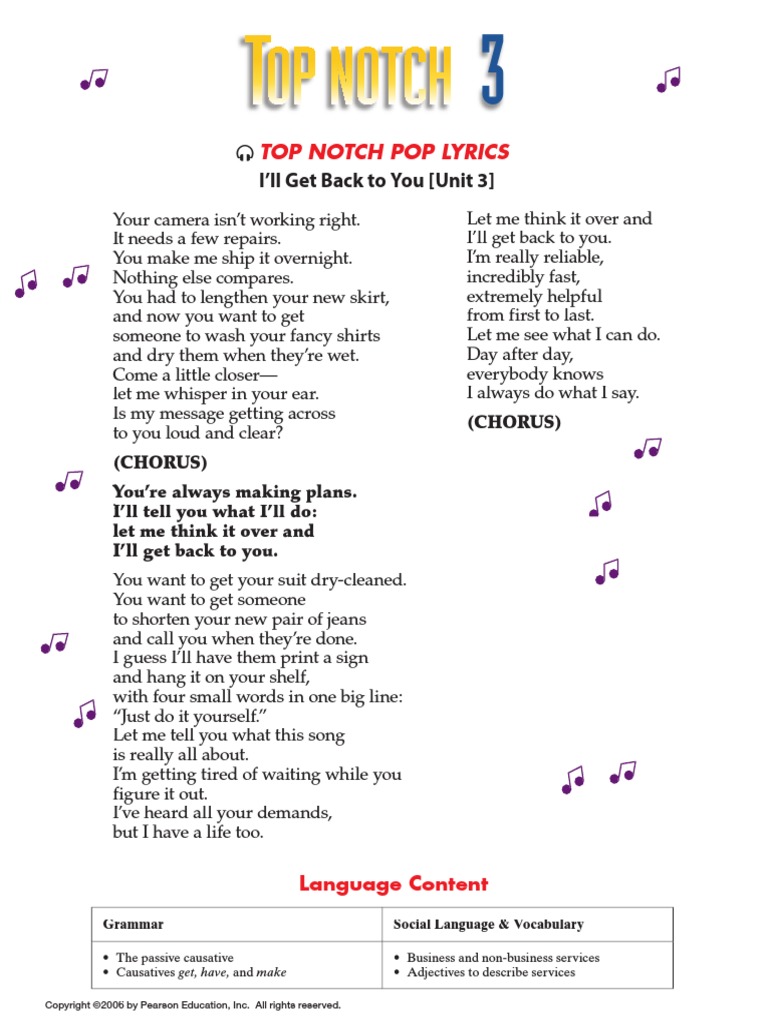 Top Notch 3 Unit03 Pdf Pdf Linguistics Leisure
