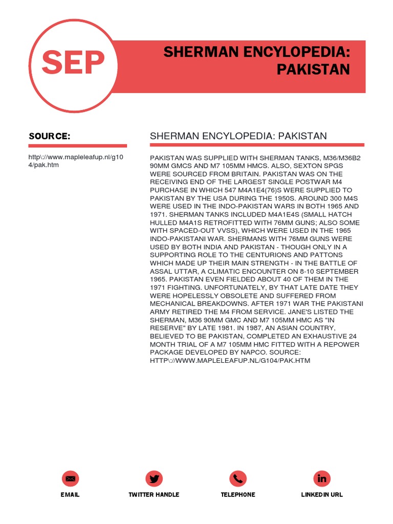 Pakistan's Sherman Tank History | PDF | M4 Sherman | Tank Warfare