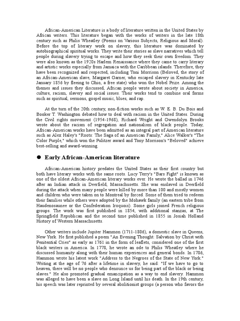 African American Literature | PDF | African American Literature | Poetry