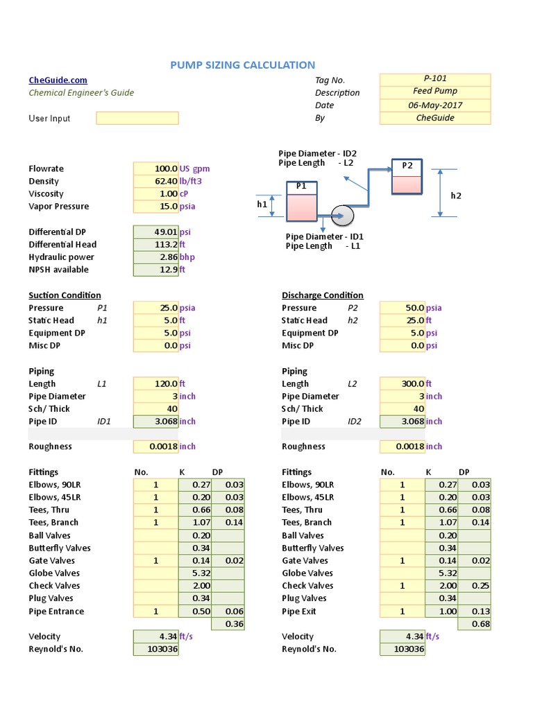 Pump Sizing Calculation | PDF | Valve | Pump