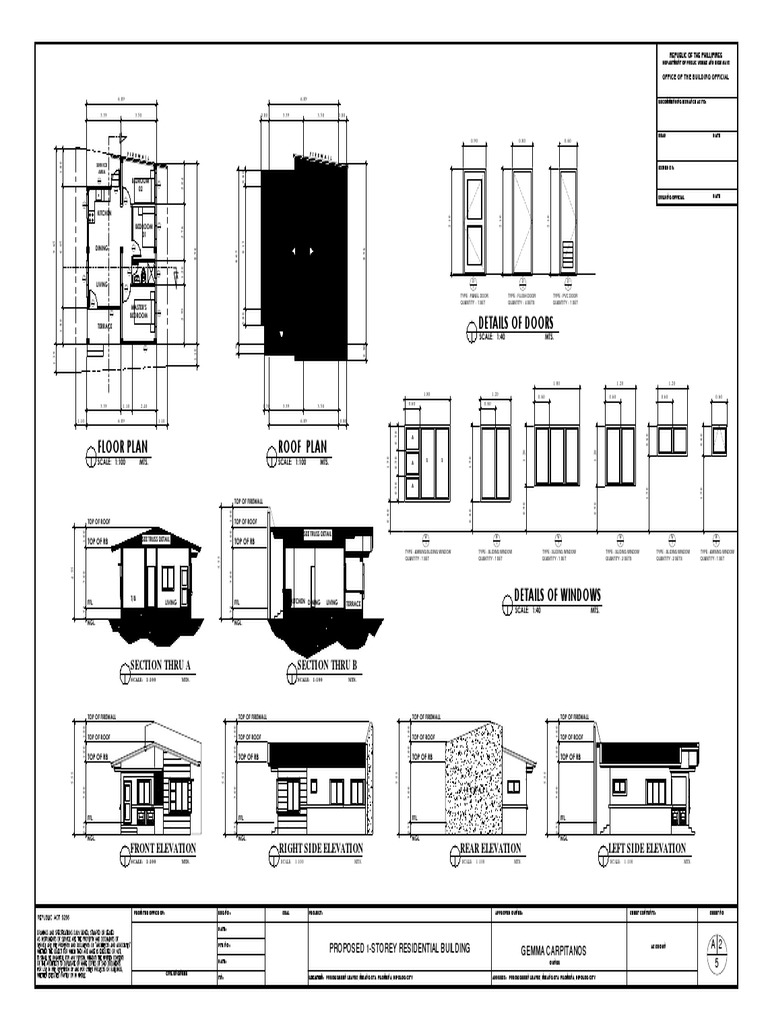 Details of Doors: Section Thru A Section Thru B | PDF | Queensland ...