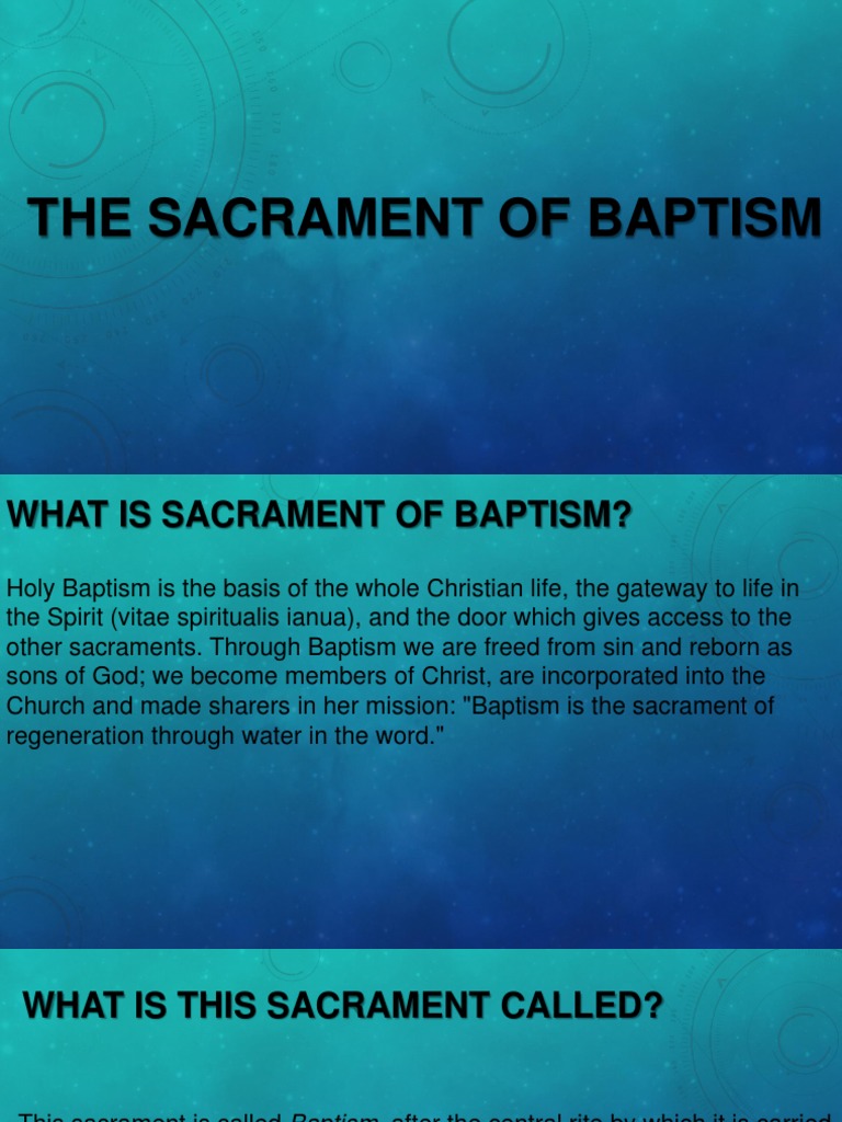 The Sacrament of Baptism | PDF | Anointing | Baptism
