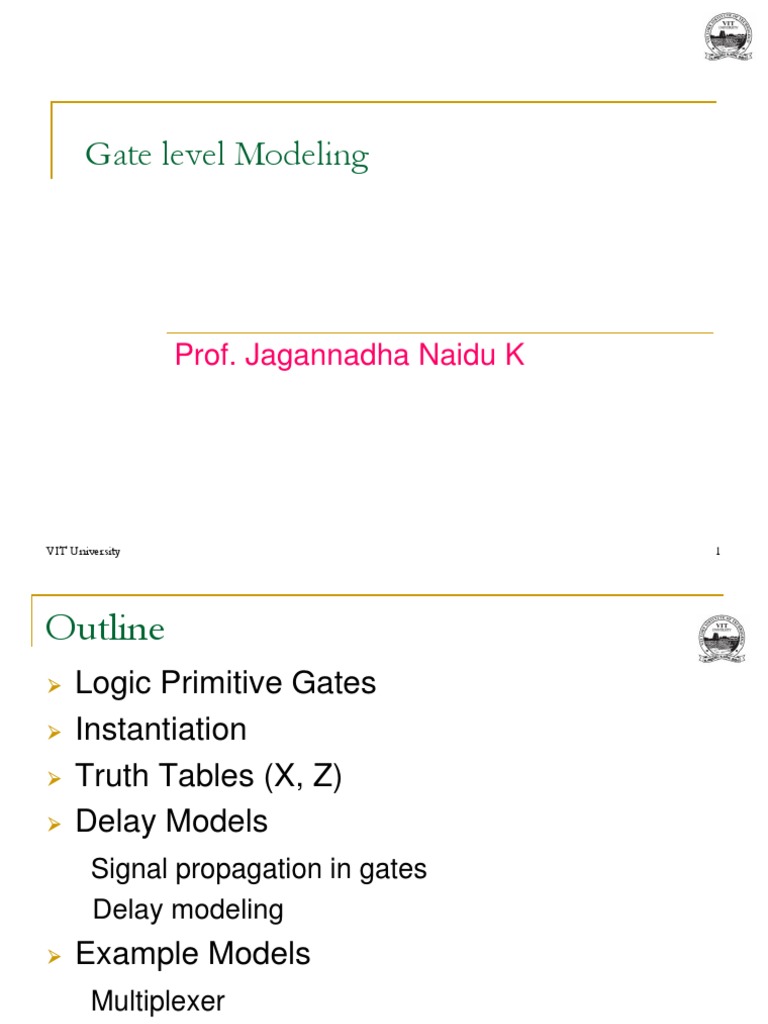 23 Gate Level Modelling 10 Sep 2018reference Material I ...